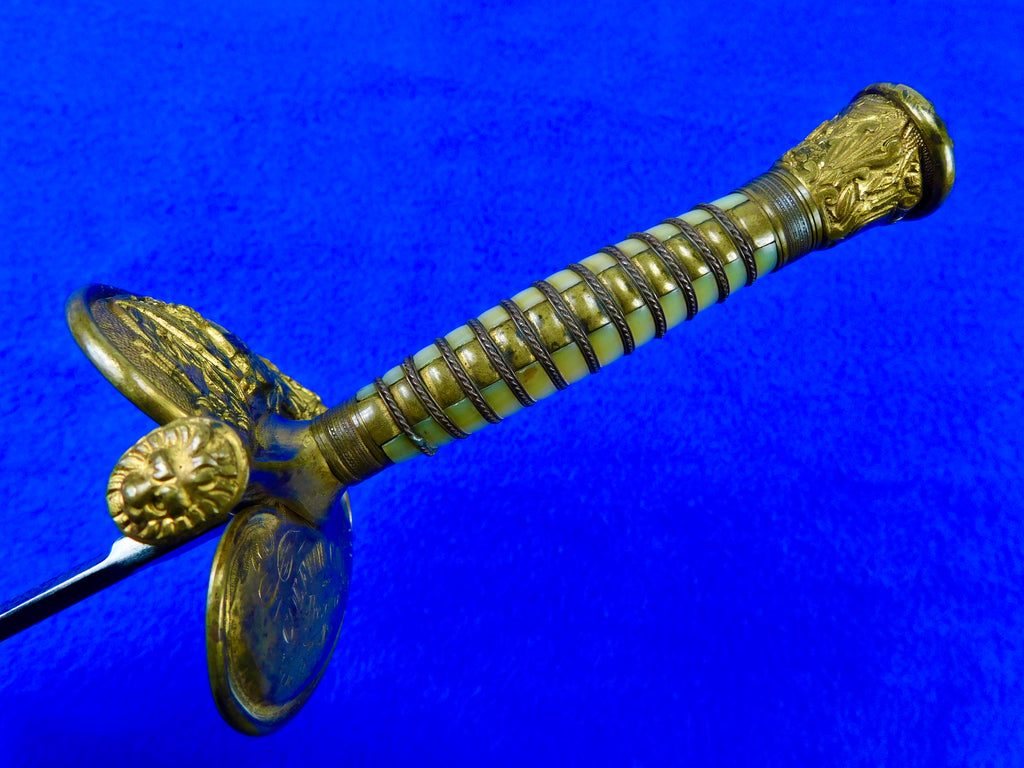 Antique 19C US Model 1860 Presentation Engraved 1877 Dated Sword w/sca ...