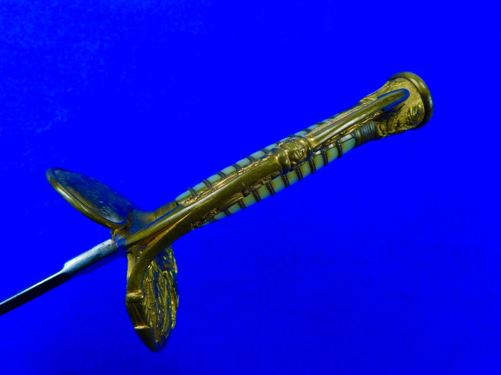Antique 19C US Model 1860 Presentation Engraved 1877 Dated Sword w/sca ...