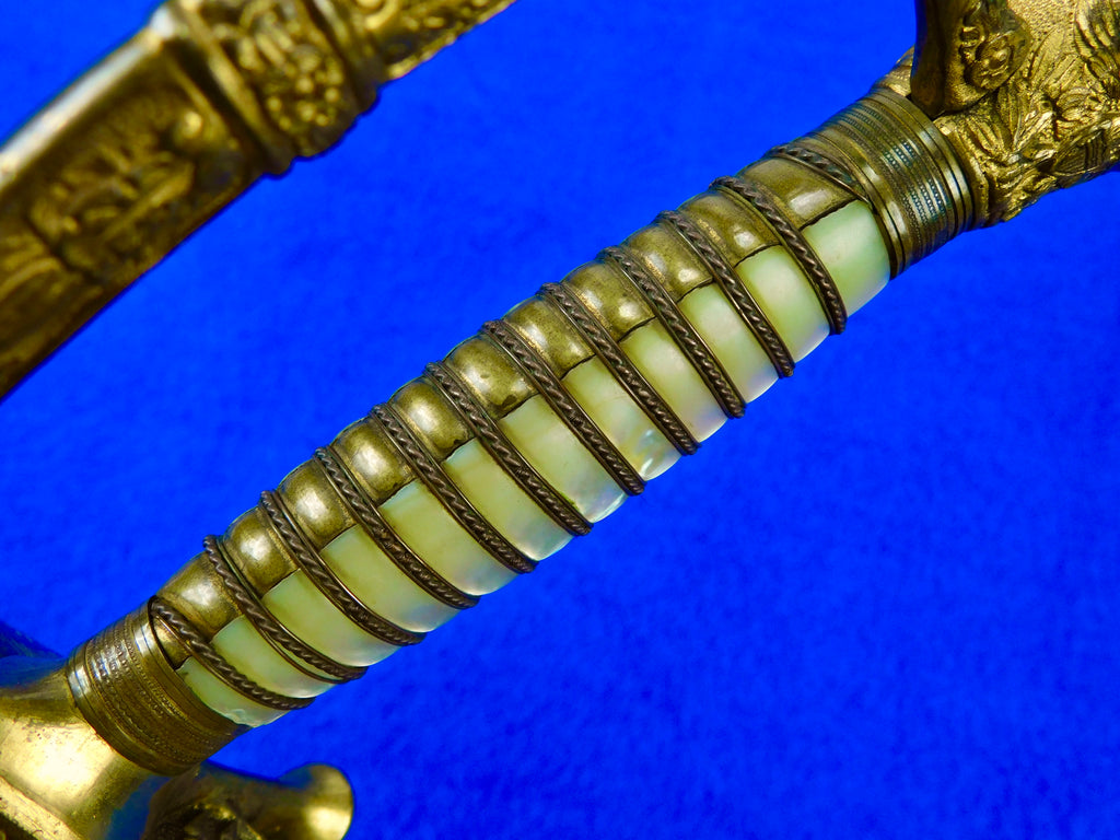Antique 19C US Model 1860 Presentation Engraved 1877 Dated Sword w/sca ...