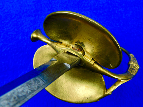 Antique 19C US Model 1860 Presentation Engraved 1877 Dated Sword w/sca ...