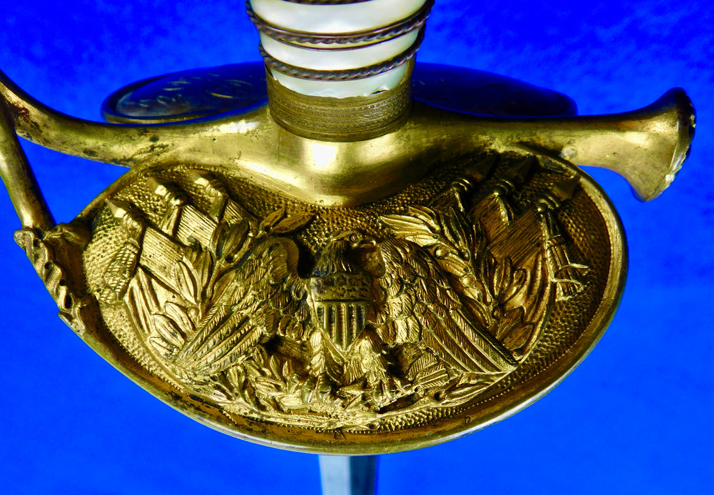 Antique 19C US Model 1860 Presentation Engraved 1877 Dated Sword w/sca ...