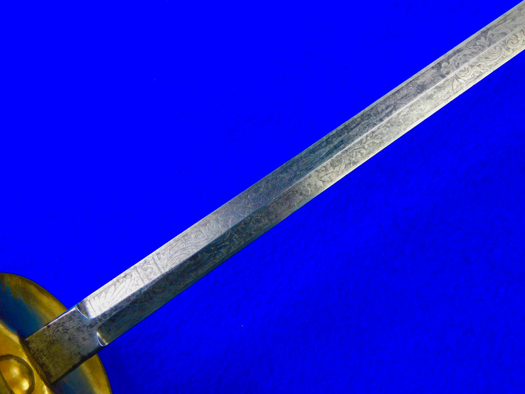 Antique 19C US Model 1860 Presentation Engraved 1877 Dated Sword w/sca ...
