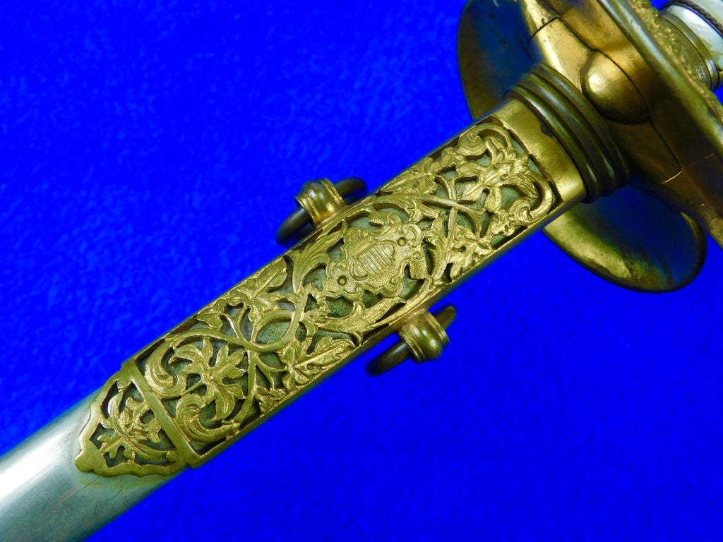 Antique 19C US Model 1860 Presentation Engraved 1877 Dated Sword w/sca ...