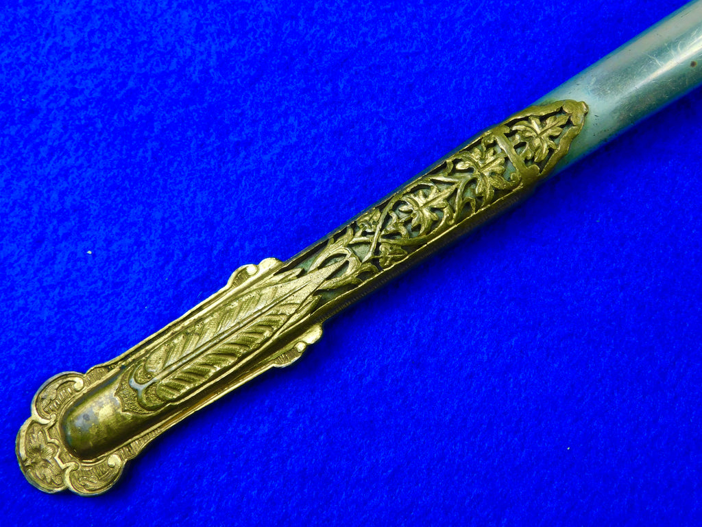 Antique 19C US Model 1860 Presentation Engraved 1877 Dated Sword w/sca ...