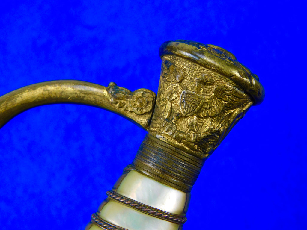 Antique 19C US Model 1860 Presentation Engraved 1877 Dated Sword w/sca ...