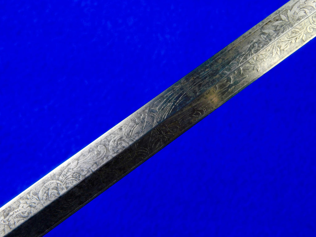 Antique 19C US Model 1860 Presentation Engraved 1877 Dated Sword w/sca ...