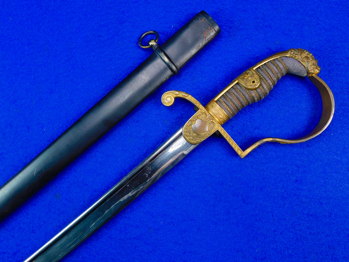 Antique German Germany WW1 Grosser Size Lion Head Artillery Sword w/ S ...