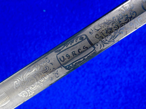 Antique US WW1 USRCS Revenue Cutter Service Engraved Sword w/scabbard ...