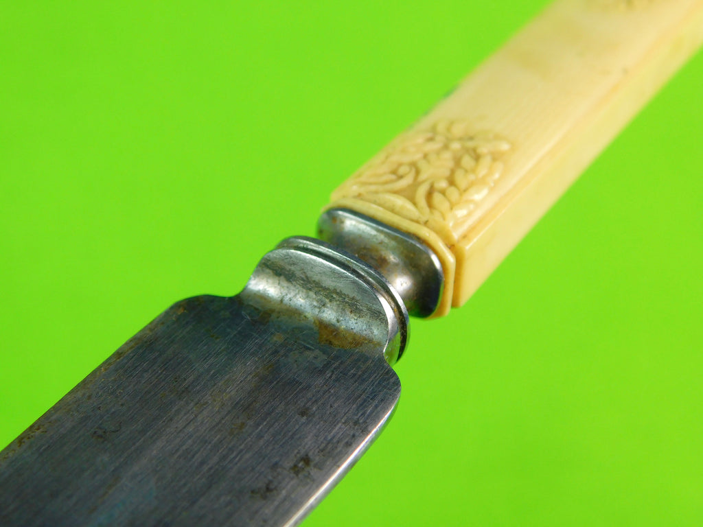 Old Landers Frary & Clark Aetna Works Bowie Carved Knife w/ custom She ...