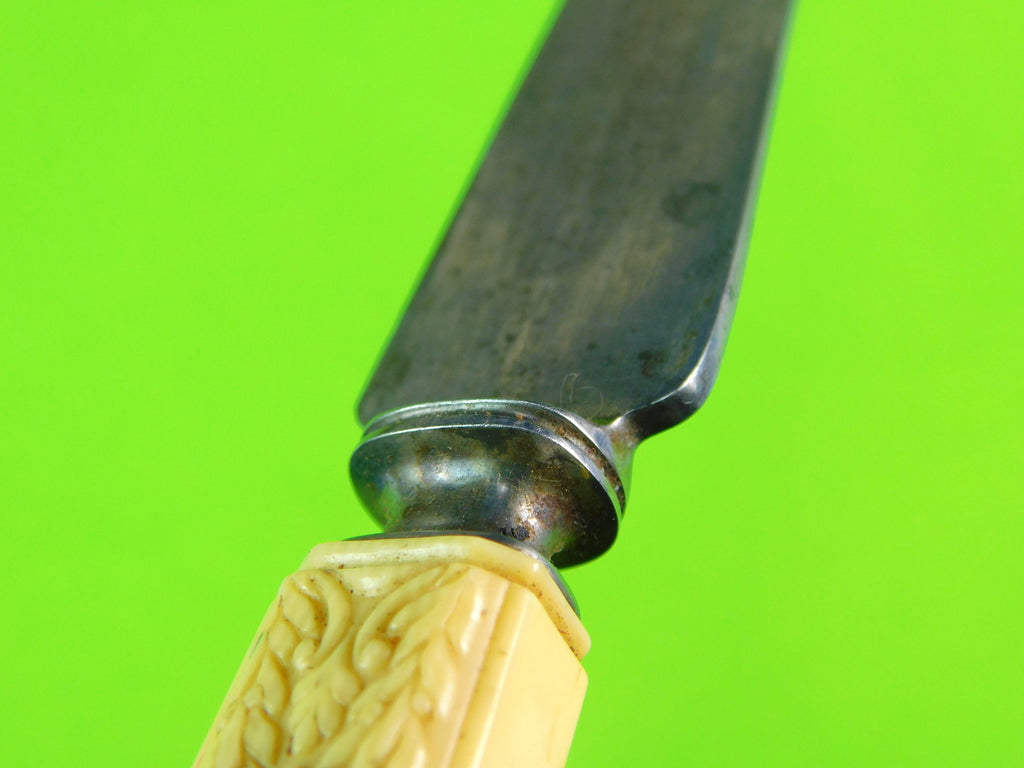 Old Landers Frary & Clark Aetna Works Bowie Carved Knife w/ custom She ...