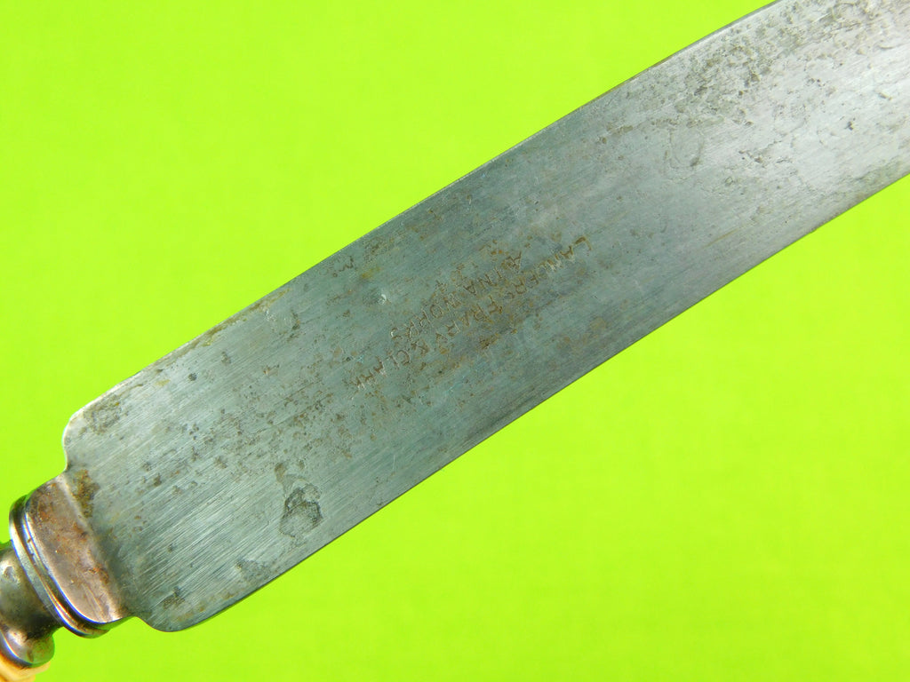 Old Landers Frary & Clark Aetna Works Bowie Carved Knife w/ custom She ...