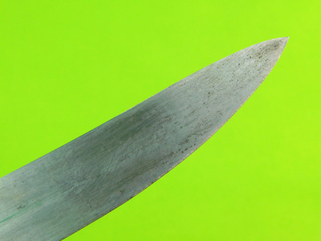 Old Landers Frary & Clark Aetna Works Bowie Carved Knife w/ custom She ...