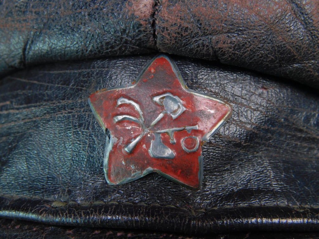 Soviet Russian Russia pre WW2 Officer's Brown Leather Visor Hat Cap Re ...