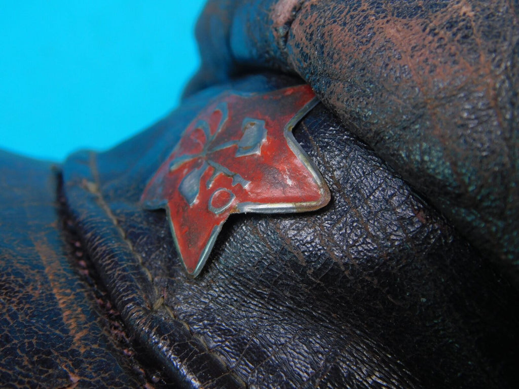Soviet Russian Russia pre WW2 Officer's Brown Leather Visor Hat Cap Re ...