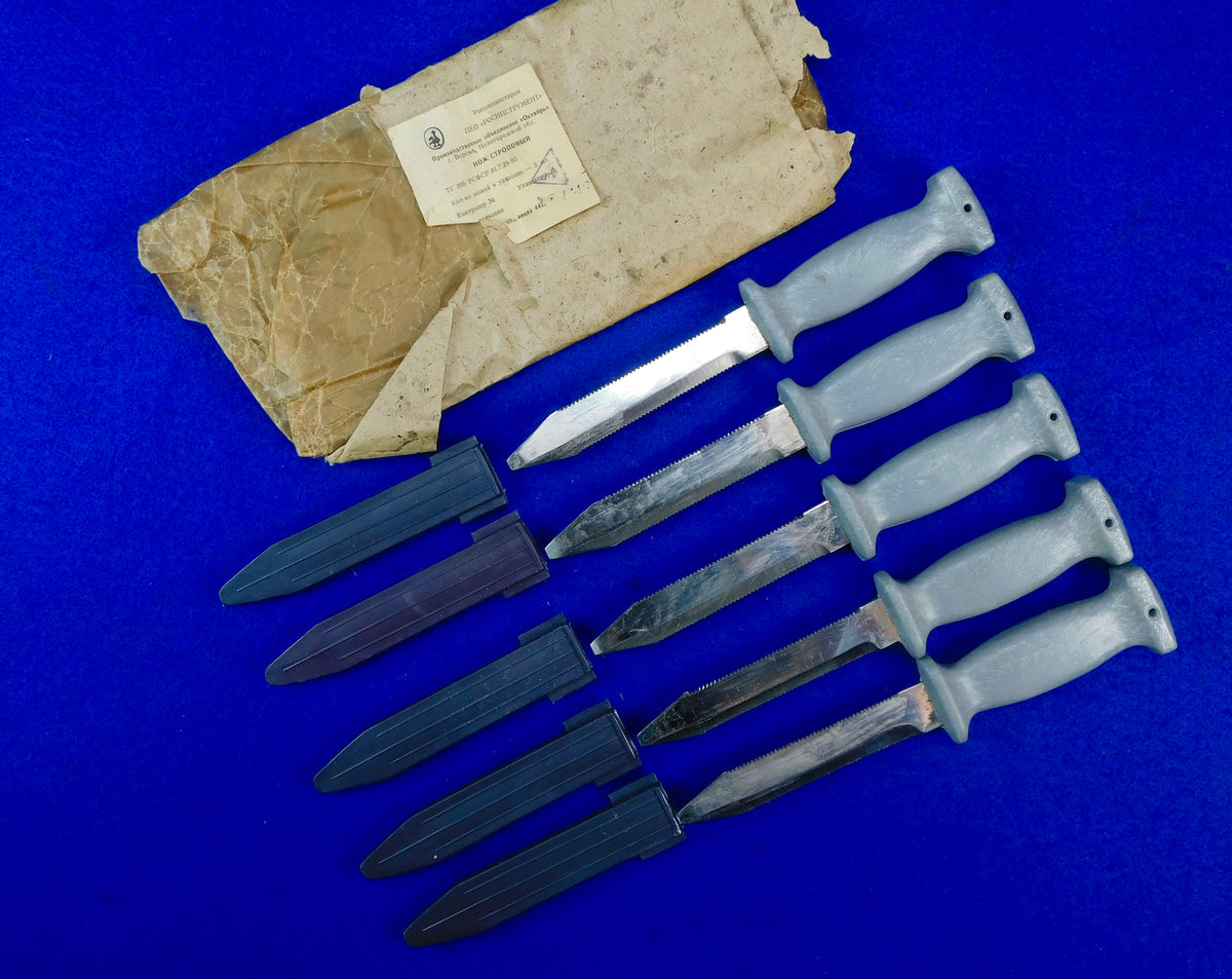 5 Vintage Soviet Russian Unissued Military Straporez Fighting Knife w ...