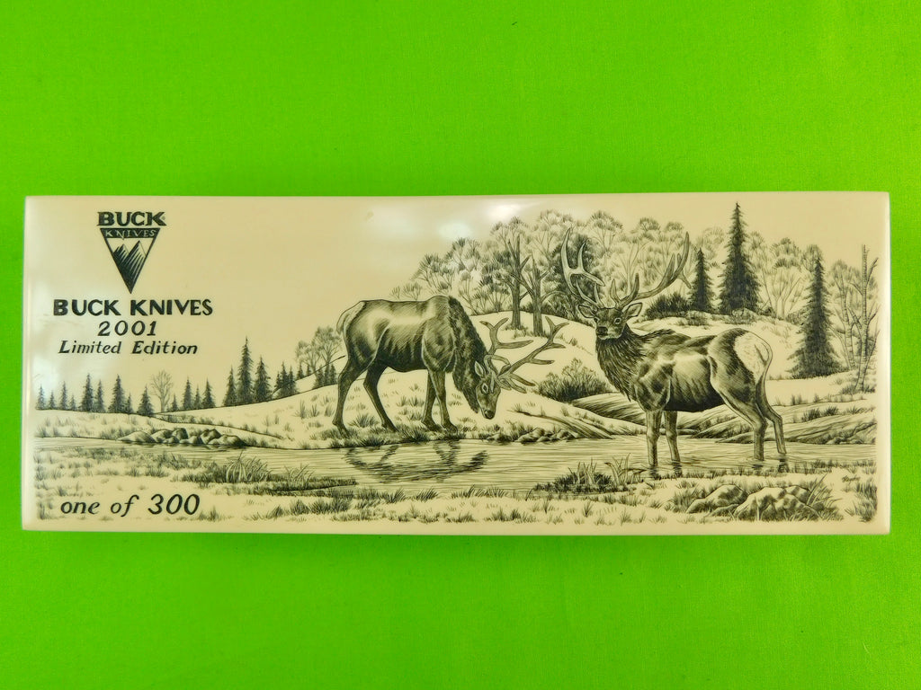 2001 Buck 110 Custom Limited Gold Etched Big Bucks North America Foldi ...