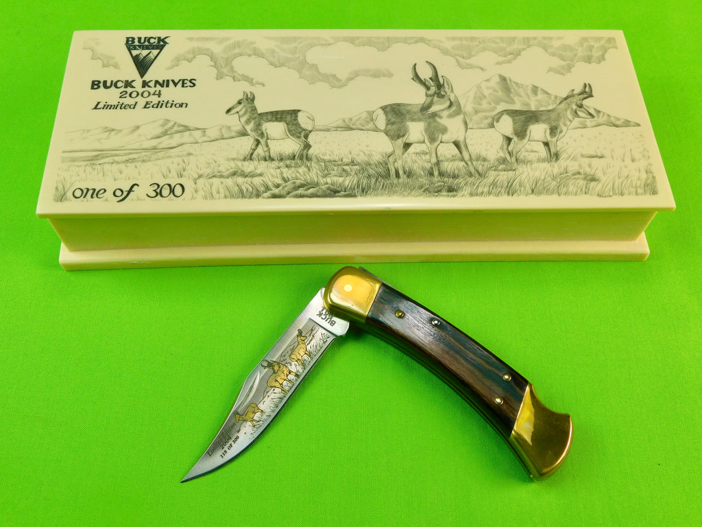 2004 Buck 110 Custom Limited Gold Etched Big Bucks North America Foldi ...