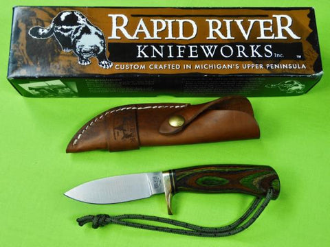 Vintage 2009 US Rapid River Knife Works MI Hunting Knife w/ Sheath Box ...