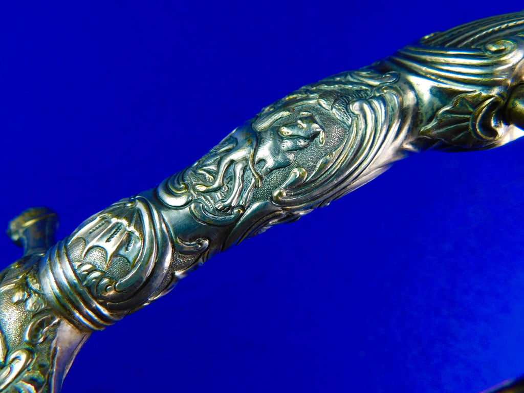 Antique 18 Century German Germany Engraved Chiseled Blade Hunting Dagg ...