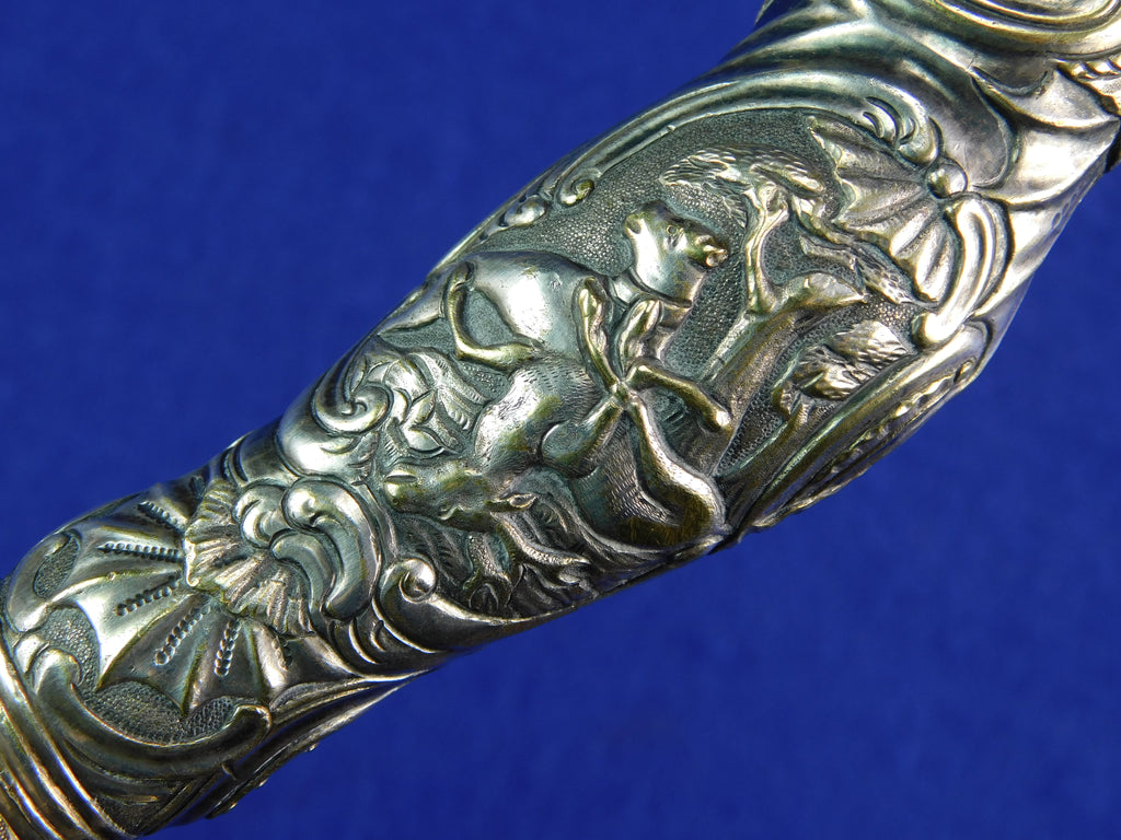 Antique 18 Century German Germany Engraved Chiseled Blade Hunting Dagg ...