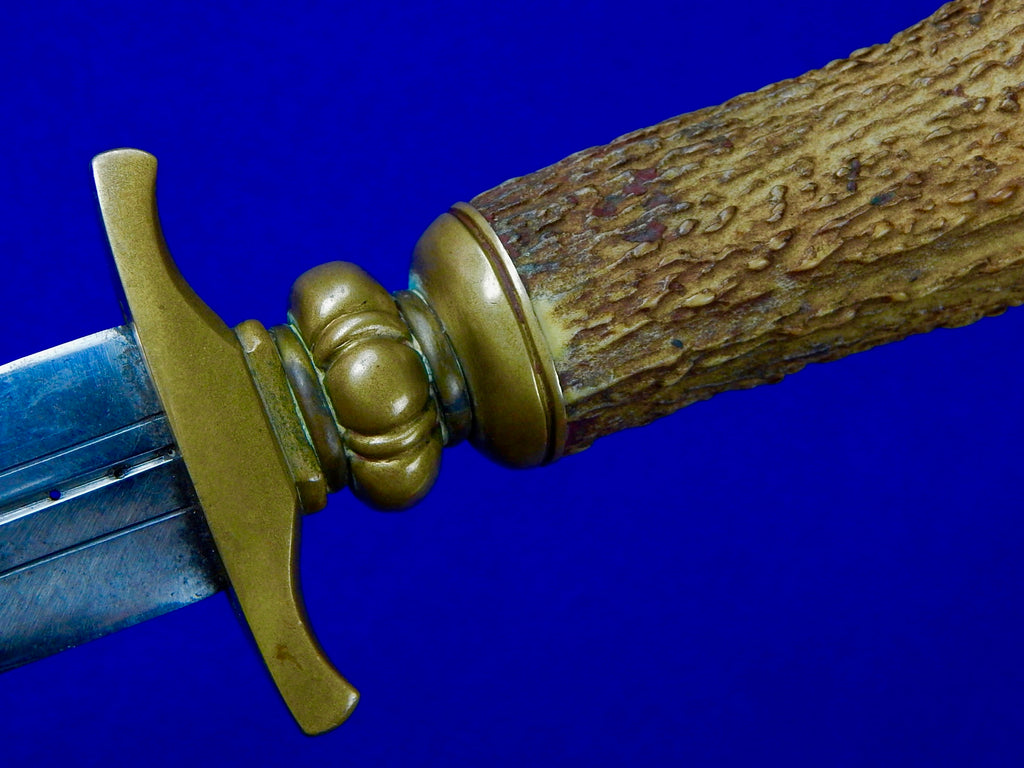 Antique 19 Century British English Scottish Stag Handle Hunting Dagger ...