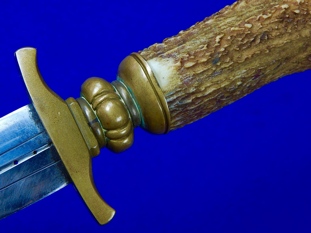 Antique 19 Century British English Scottish Stag Handle Hunting Dagger ...