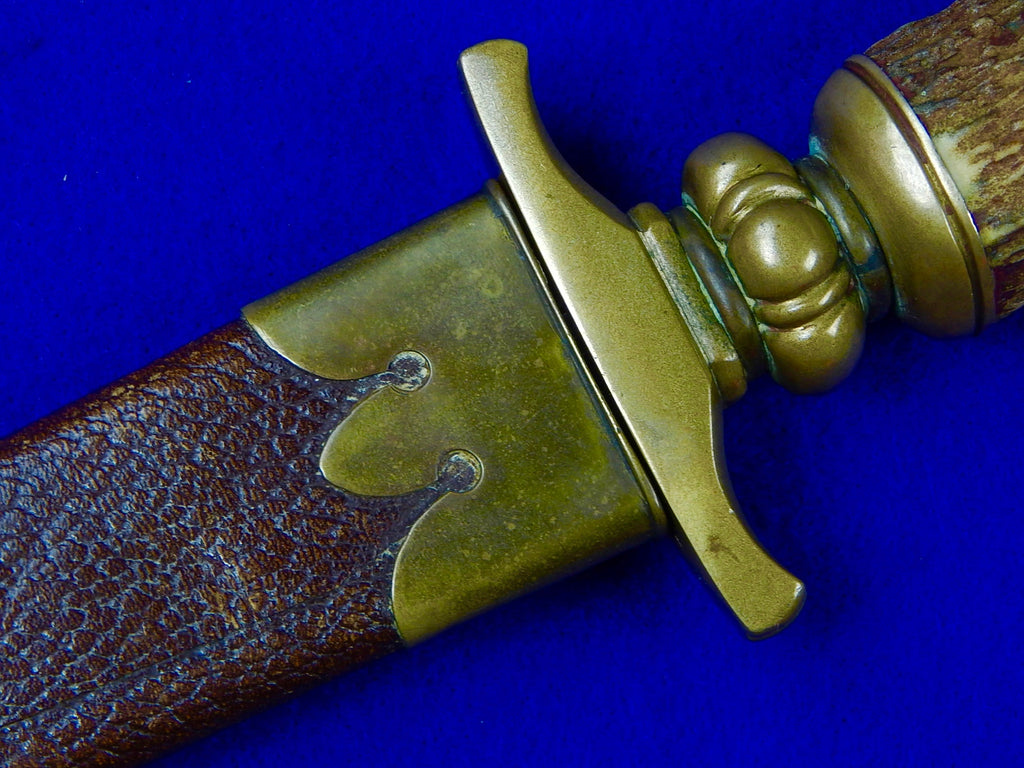 Antique 19 Century British English Scottish Stag Handle Hunting Dagger ...