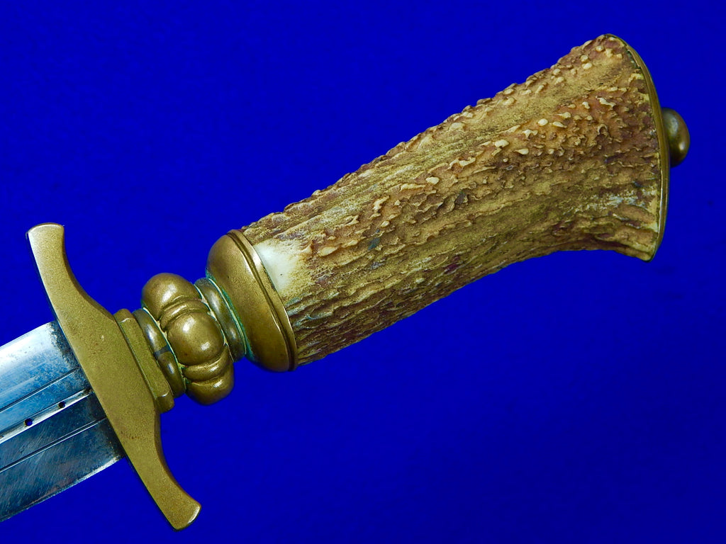 Antique 19 Century British English Scottish Stag Handle Hunting Dagger ...
