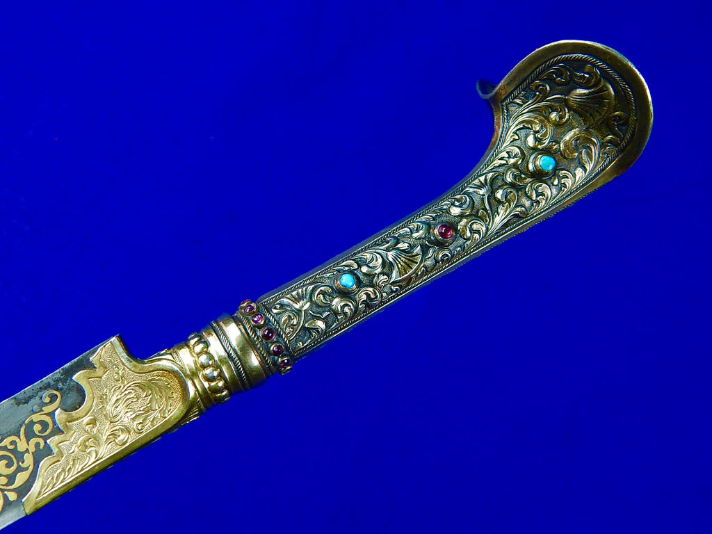 Antique 19 Century Middle East Turkish Silver Yatagan Dagger Knife w ...