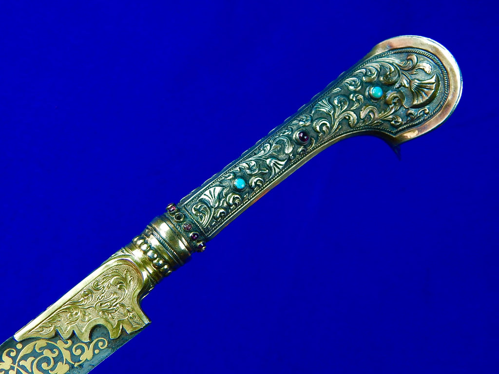 Antique 19 Century Middle East Turkish Silver Yatagan Dagger Knife w ...