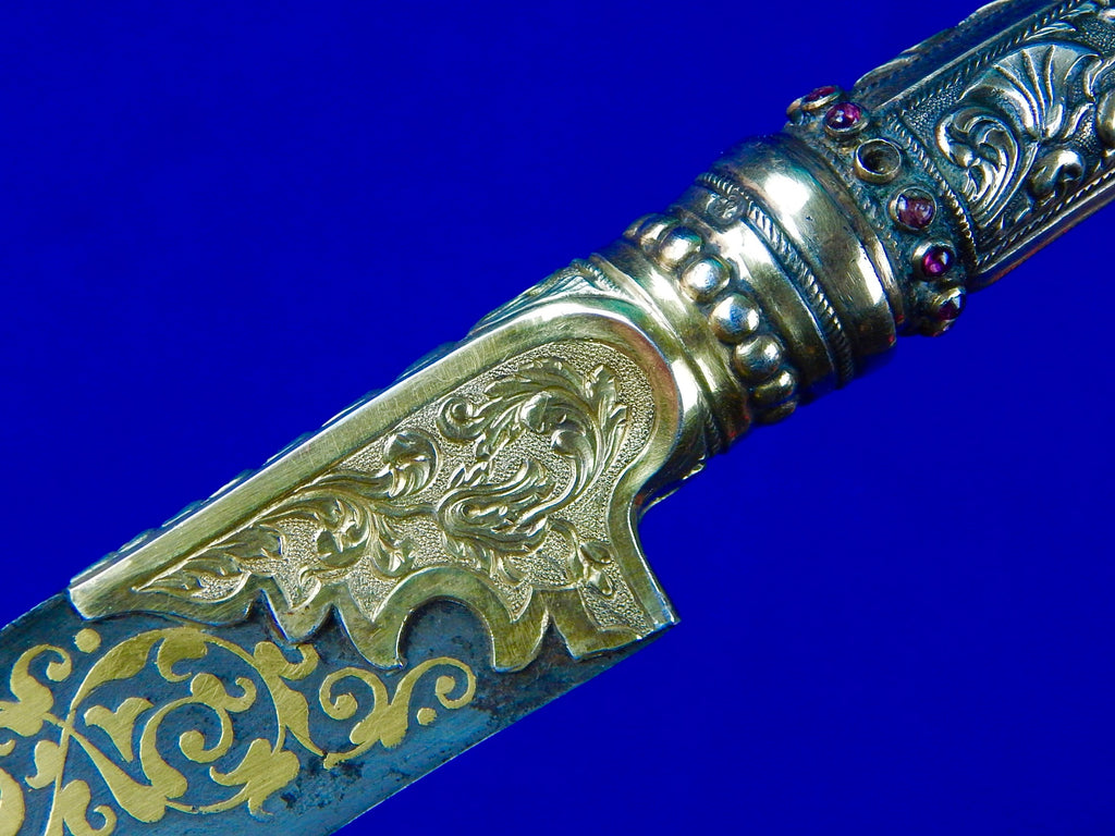 Antique 19 Century Middle East Turkish Silver Yatagan Dagger Knife w ...