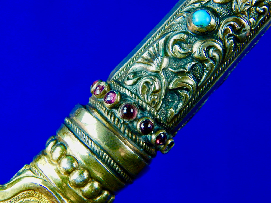 Antique 19 Century Middle East Turkish Silver Yatagan Dagger Knife w ...