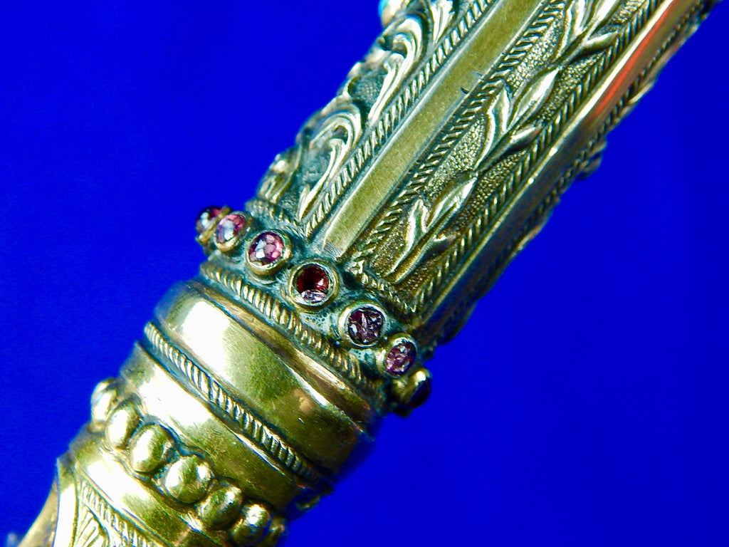 Antique 19 Century Middle East Turkish Silver Yatagan Dagger Knife w ...