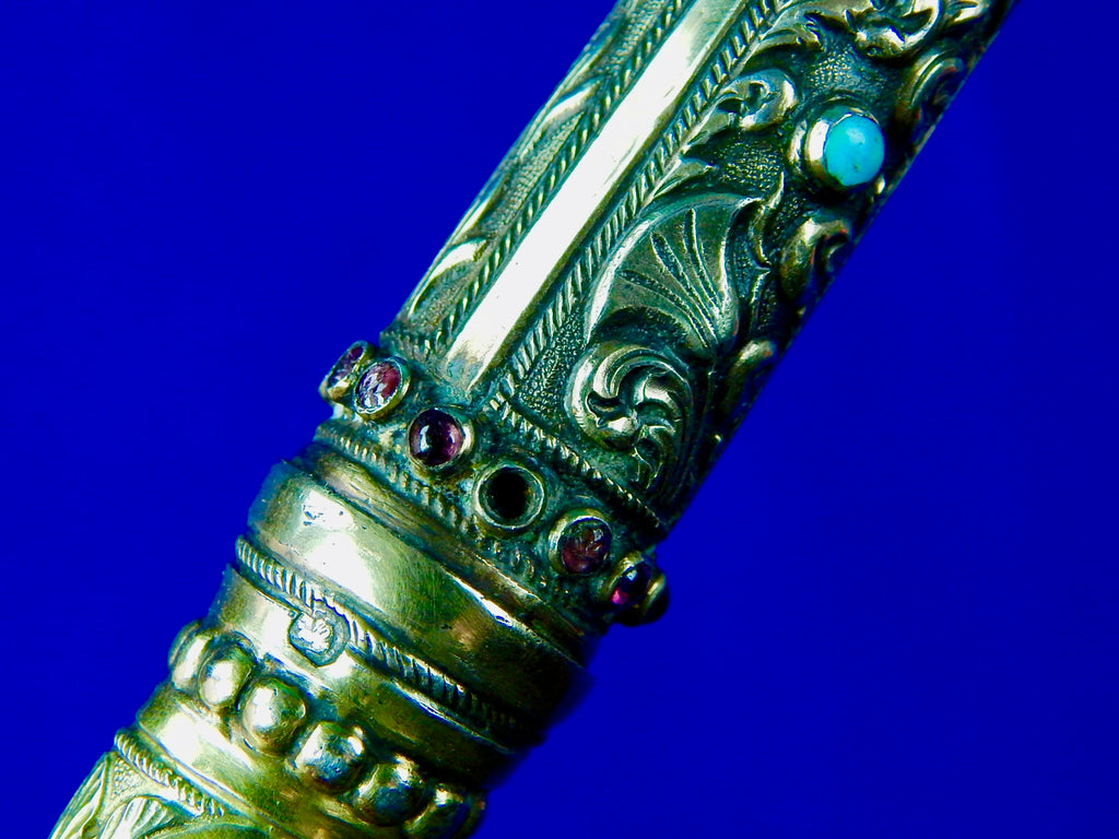 Antique 19 Century Middle East Turkish Silver Yatagan Dagger Knife w ...