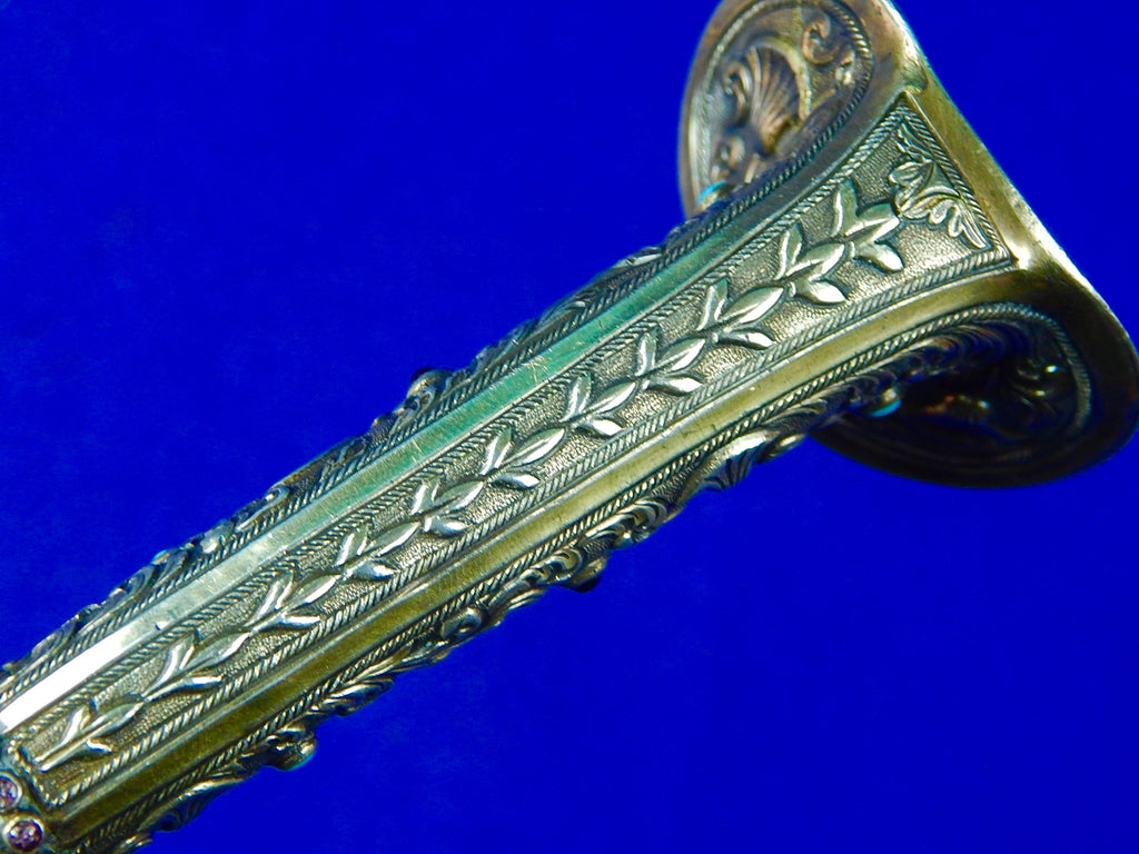 Antique 19 Century Middle East Turkish Silver Yatagan Dagger Knife w ...