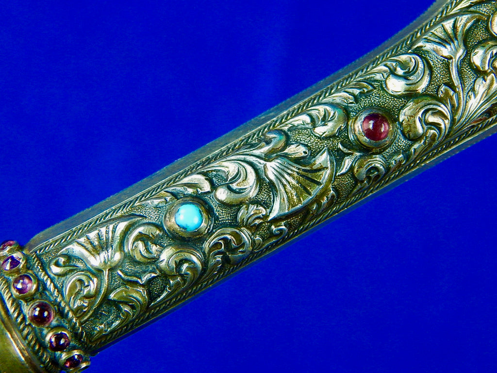 Antique 19 Century Middle East Turkish Silver Yatagan Dagger Knife w ...