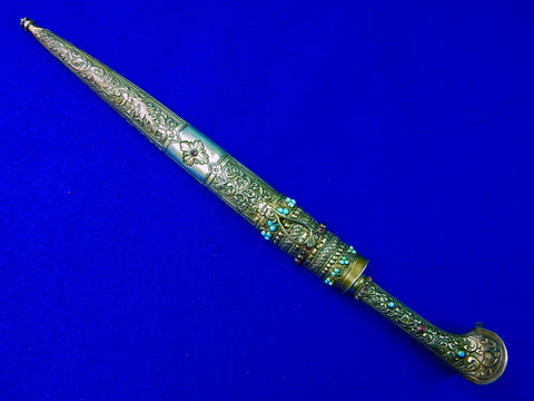 Antique 19 Century Middle East Turkish Silver Yatagan Dagger Knife w ...