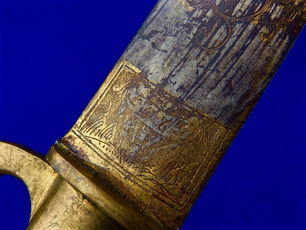 Antique Old 19 Century German Germany Engraved Hunting Dagger Sword ...