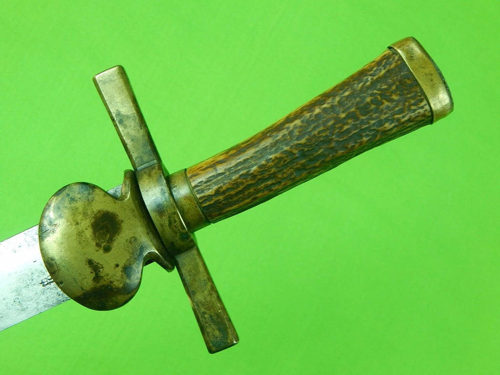 Antique British English 19 Century Stag Hunting Dagger Knife & Scabbar ...