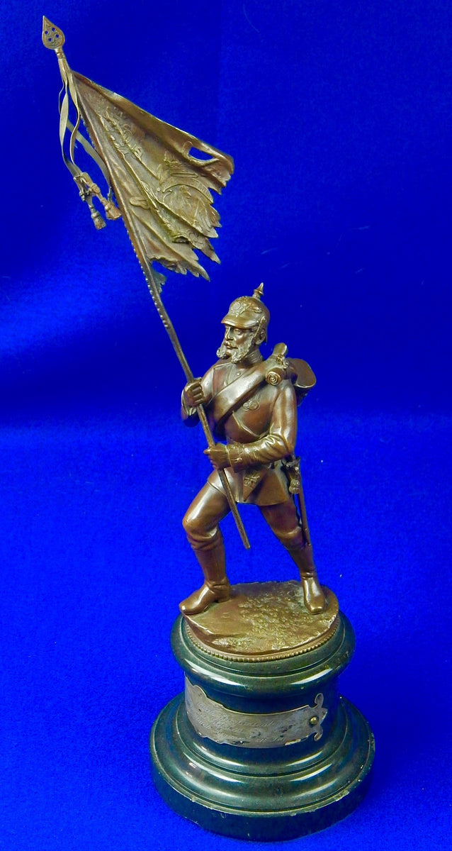 Antique Bronze German WW1 Soldier Presentation Figurine Statue Sculptu ...