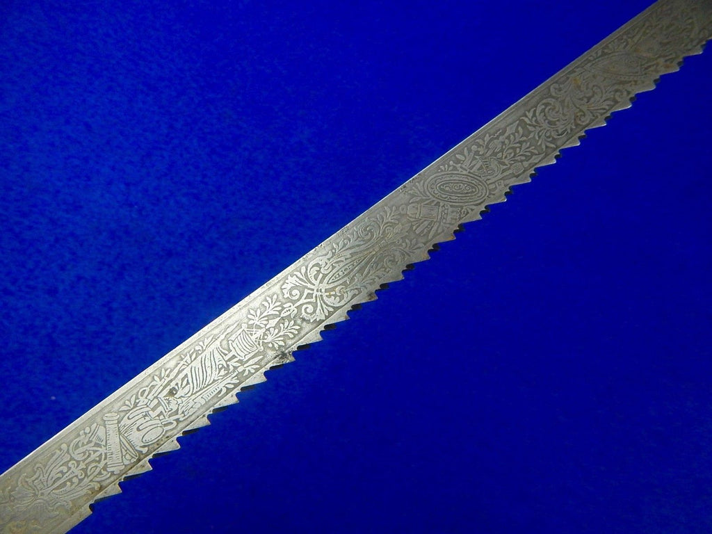 Antique German Germany WW1 Engraved Saw Back Bayonet Knife Short Sword ...