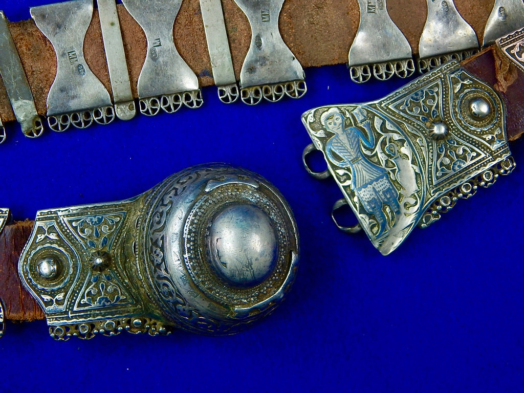 Antique Imperial Russian Russia 1895 Silver Niello Caucasian Kindjal B ...
