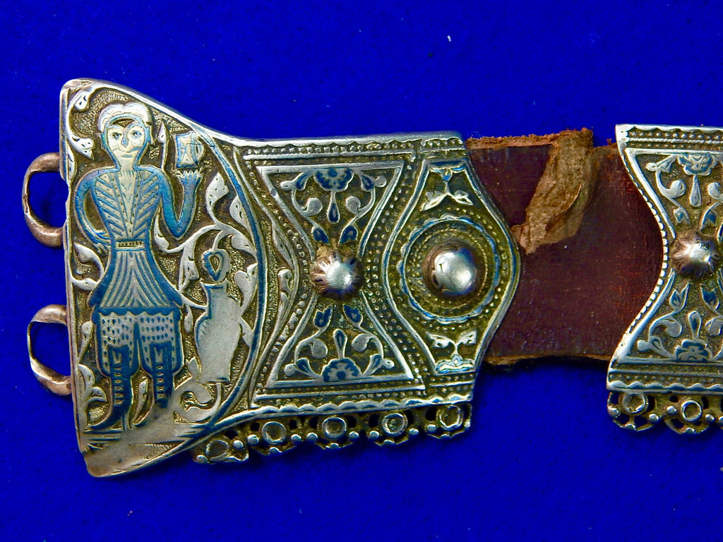 Antique Imperial Russian Russia 1895 Silver Niello Caucasian Kindjal B ...