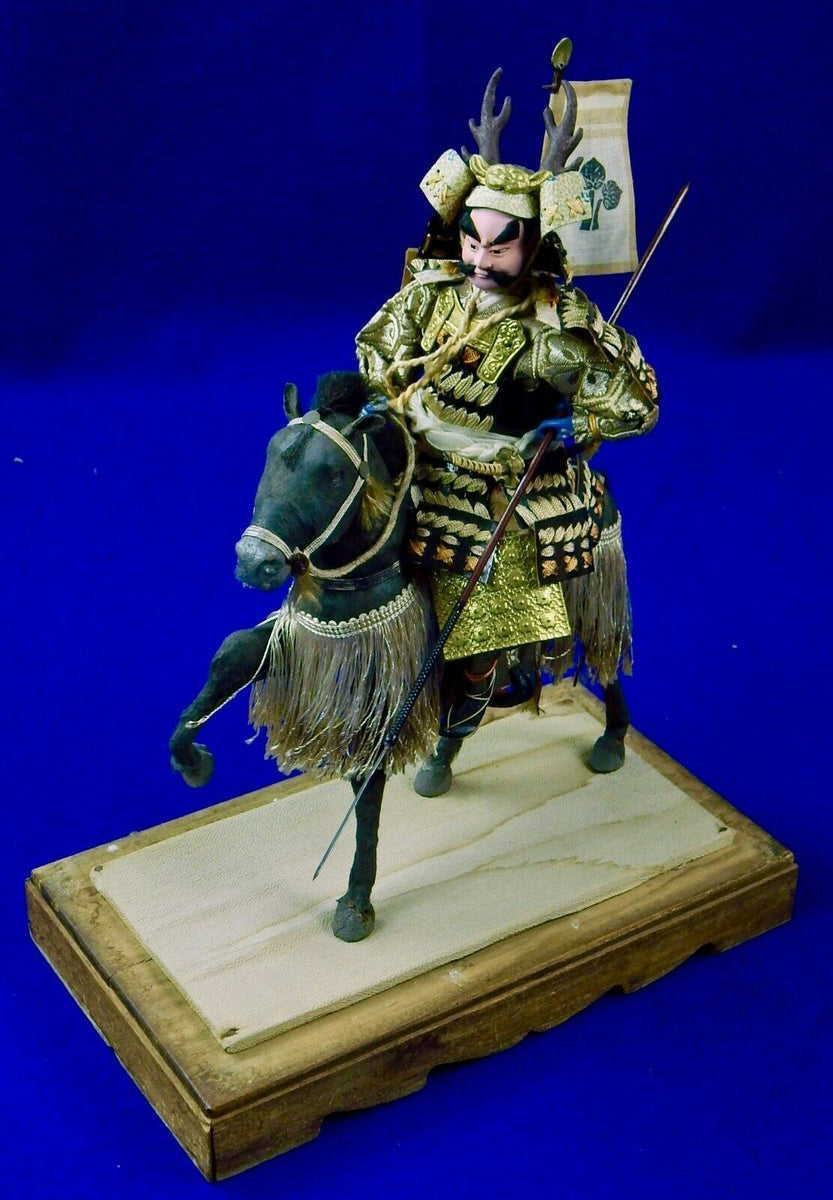 Antique Japanese Japan Samurai Warrior Musha Armor Yoroi Doll Uma Hors ...
