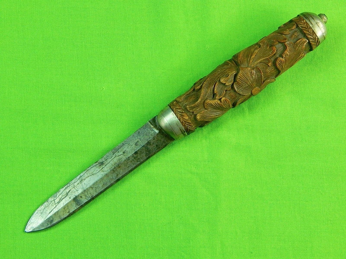 Antique Old Sweden Swedish Hunting Knife Carved Wood Handle – ANTIQUE ...