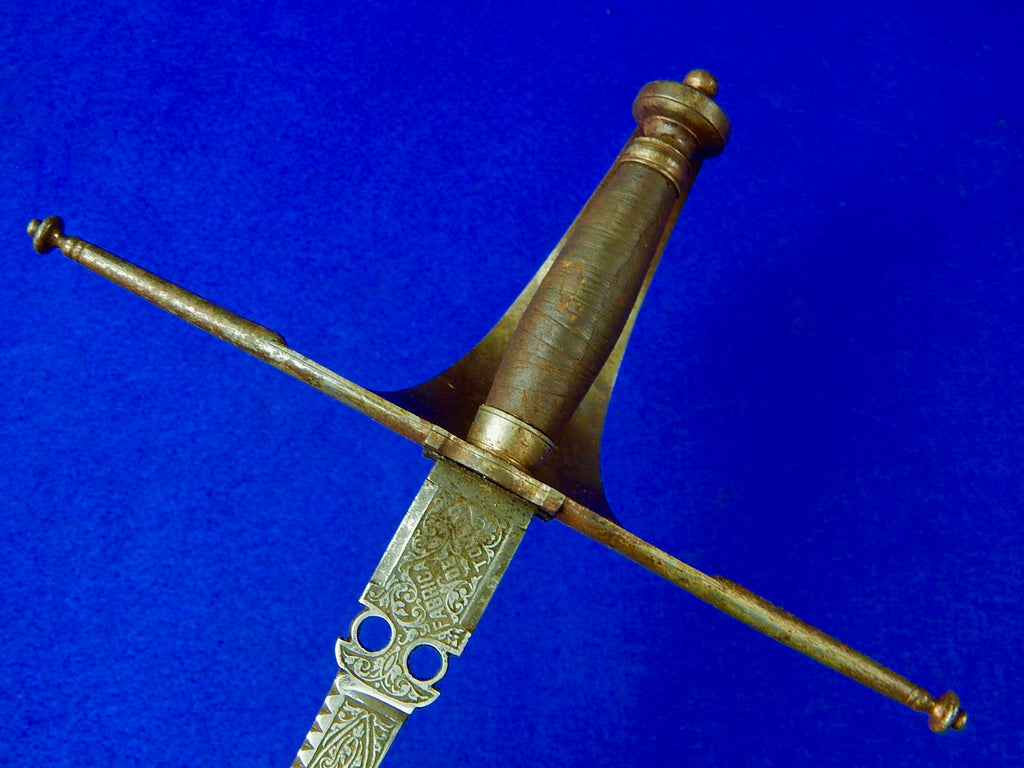 Antique Spanish Spain Toledo 19 Century Left Hand Dagger Knife with Sc ...