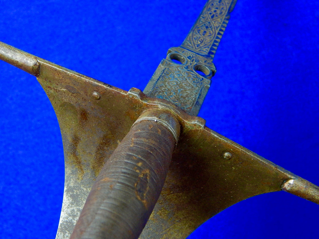 Antique Spanish Spain Toledo 19 Century Left Hand Dagger Knife with Sc ...