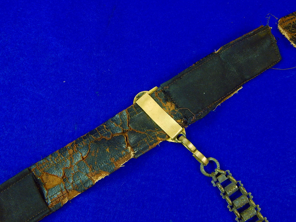 Antique US 19 Century Fraternal Masonic Sword Belt with Hangers Hanger ...