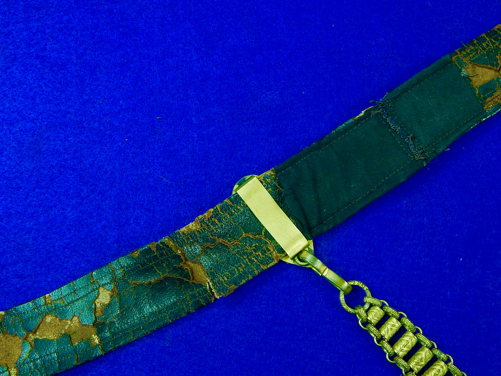 Antique US 19 Century Fraternal Masonic Sword Belt with Hangers Hanger ...