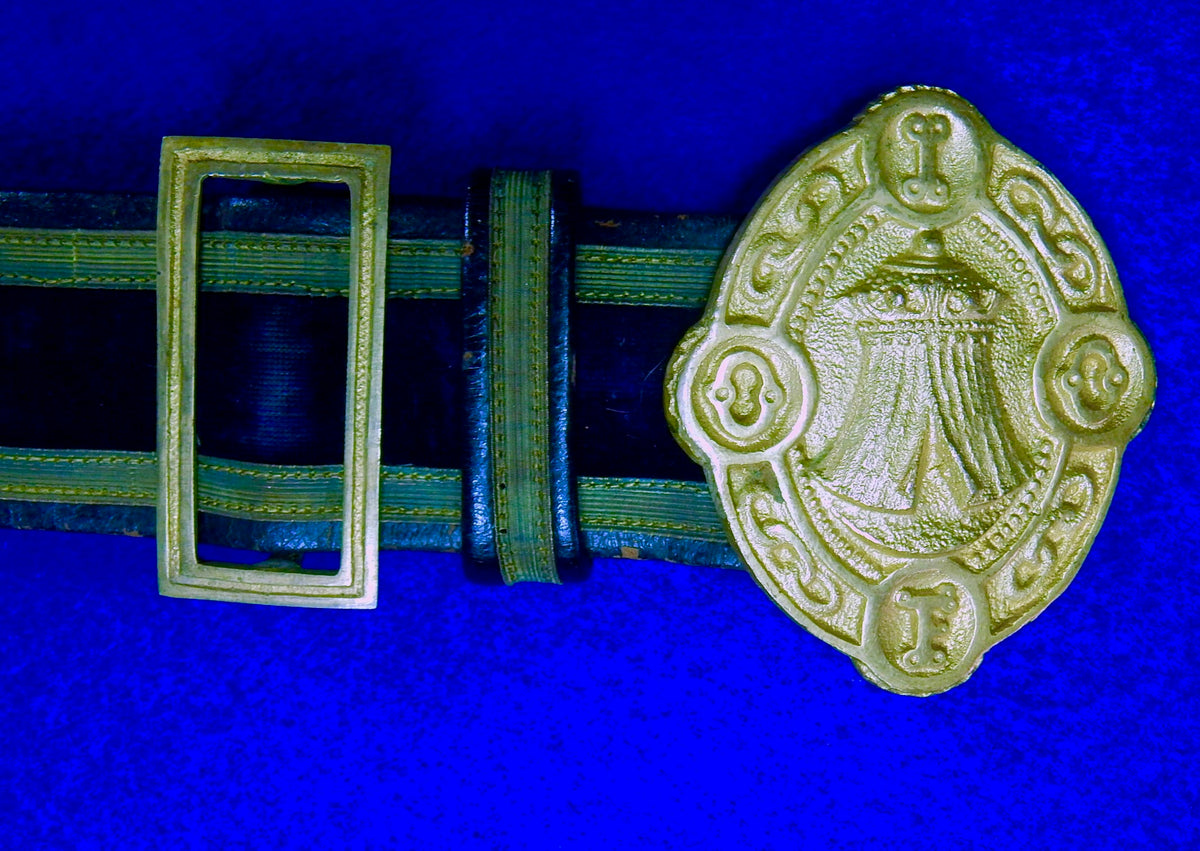 Antique US 19 Century Fraternal Masonic Sword Belt with Hangers Hanger ...